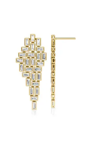 VRAI 14k Yellow Lab-grown Diamond Baguette Cascade Earrings