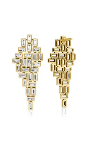 VRAI 14k Yellow Lab-grown Diamond Baguette Cascade Earrings