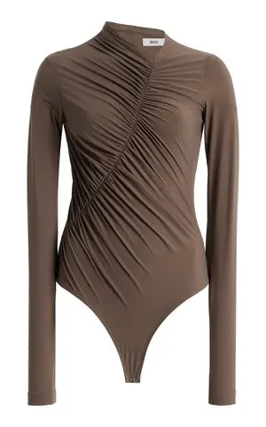 AGOLDE Lupin Ruched Jersey Bodysuit - Taupe