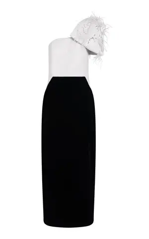 Delphine Victoria Satin And Velvet Dress
