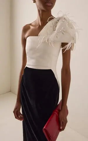 Delphine Victoria Satin And Velvet Dress