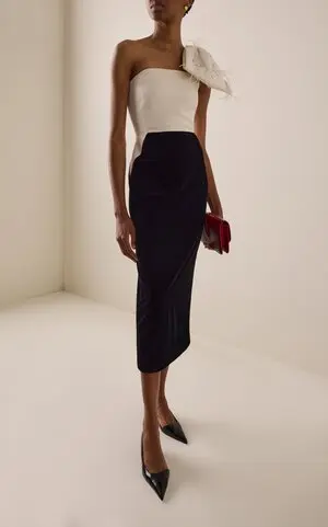 Delphine Victoria Satin And Velvet Dress