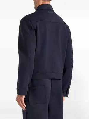 Manière De Voir Kairo Neoprene Trucker Jacket Navy