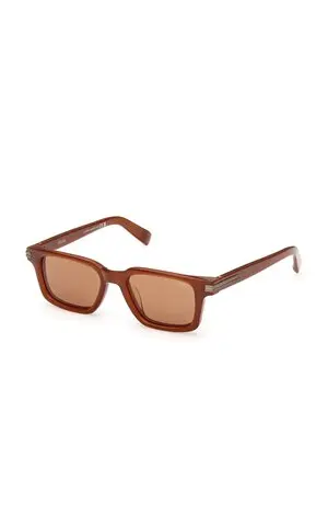 ZEGNA EYEWEAR Zegna Shiny Milky Caramel Sunglasses - Brown