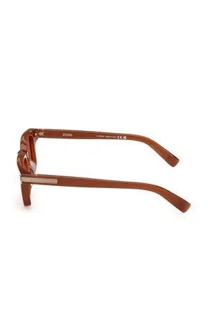 ZEGNA EYEWEAR Zegna Shiny Milky Caramel Sunglasses - Brown