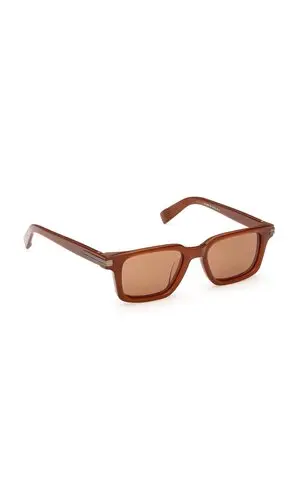 ZEGNA EYEWEAR Zegna Shiny Milky Caramel Sunglasses - Brown