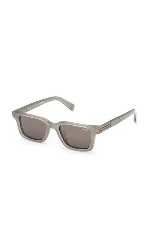 ZEGNA EYEWEAR Zegna Shiny Milky Caramel Sunglasses Grey