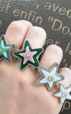 SIG WARD Mega Star Power Trolite, Minty And Diamond Ring