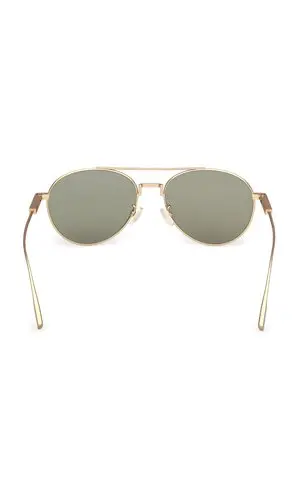 ZEGNA EYEWEAR Zegna Matte Satin Brass Sunglasses