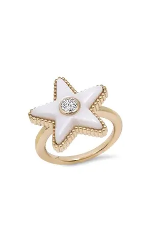 SIG WARD Mini Star Power Mother Of Pearl And Diamond Ring