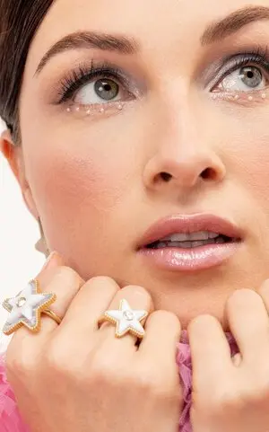 SIG WARD Mini Star Power Mother Of Pearl And Diamond Ring