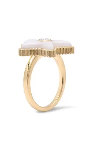 SIG WARD Mini Star Power Mother Of Pearl And Diamond Ring