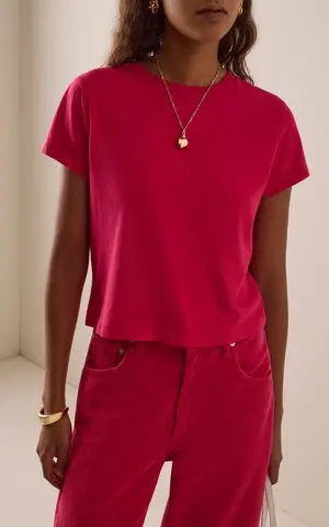 AGOLDE Adine Shrunken Tee - Pink