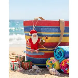 SELFRIDGES EDIT Surfing Santa Felt Christmas Decoration