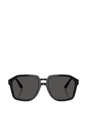Dolce & Gabbana Double-bridge Pilot Sunglasses - Black