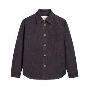 AMI Paris Cotton Overshirt With De Coeur 'indigo - Blue