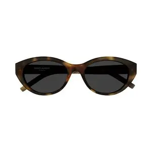 Saint Laurent Rounded Cat Eye Sunglasses 'shiny Medium Havana