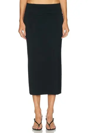 Eterne Elsa Soft Jersey Midi Skirt - Black
