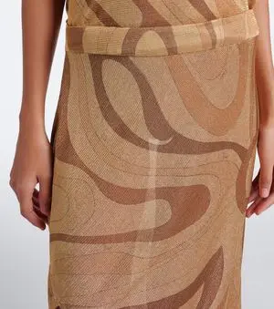 Emilio Pucci Marmo Asymmetric Lurex® Midi Skirt