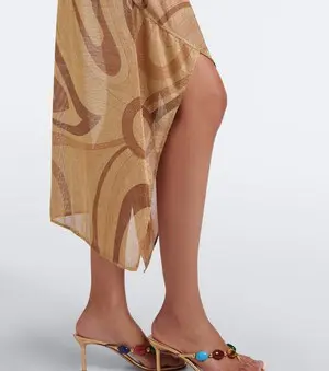 Emilio Pucci Marmo Asymmetric Lurex® Midi Skirt