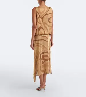 Emilio Pucci Marmo Asymmetric Lurex® Midi Skirt