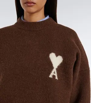 AMI Paris De Coeur Alpaca And Wool-blend Sweater