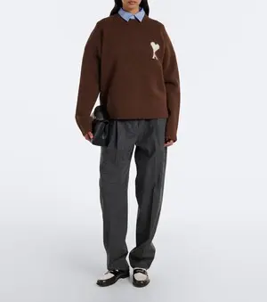 AMI Paris De Coeur Alpaca And Wool-blend Sweater