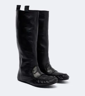 Acne Studios Bojan Leather Knee-high Boots - Black