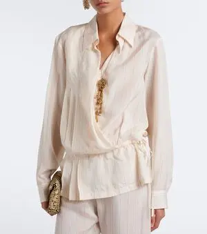 Dries Van Noten Striped Wrap Top