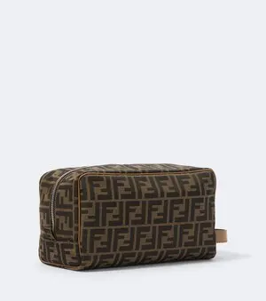 Fendi Ff Zucca Small Leather-trimmed Toiletry Bag - Brown