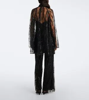 Staud Jayden Embellished Wide-leg Pants