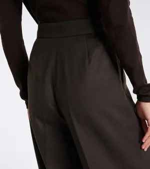 Max Mara Pleated Camel Hair Wide-leg Pants