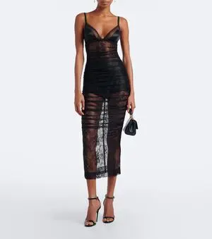 Dolce & Gabbana Sheer Lace Midi Dress