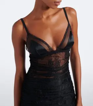 Dolce & Gabbana Sheer Lace Midi Dress