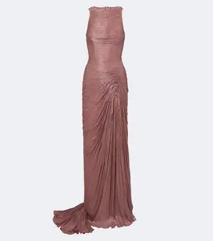 MARMAR HALIM Pleated Satin Gown - Pink