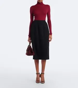 Dolce & Gabbana Cotton And Linen-blend Tweed Pencil Skirt
