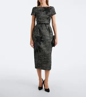 Erdem Embroidered Wool-blend Midi Dress