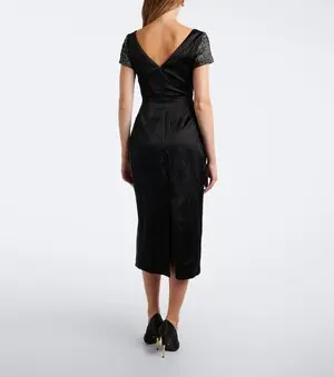 Erdem Embroidered Wool-blend Midi Dress
