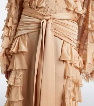 Zimmermann Valiant Ruffled Silk Chiffon Wide-leg Pants