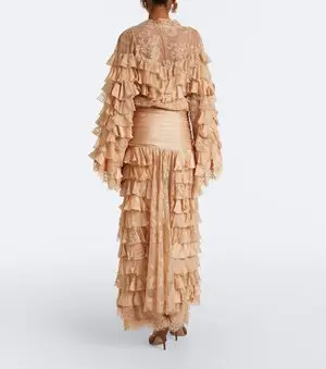 Zimmermann Valiant Ruffled Silk Chiffon Wide-leg Pants