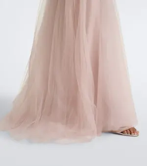 Costarellos Gisella Embellished Satin And Tulle Gown