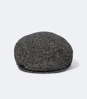 Dolce & Gabbana Herringbone Wool-blend Newsboy Cap - Black