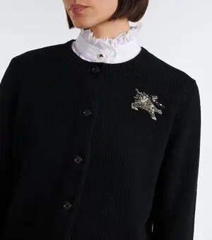 Burberry Ekd Embellished Wool And Cashmere Cardigan