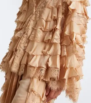 Zimmermann Valiant Lace-trimmed Ruffled Silk Blouse