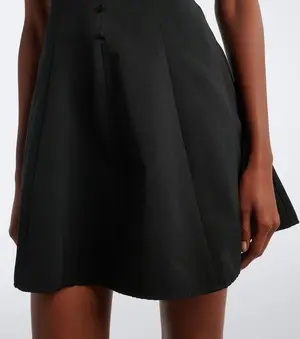 Staud Stella Halterneck Cotton-blend Minidress