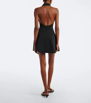 Staud Stella Halterneck Cotton-blend Minidress