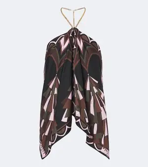 Emilio Pucci Baiadera Halterneck Silk Twill Top - Multicoloured