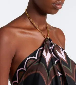 Emilio Pucci Baiadera Halterneck Silk Twill Top
