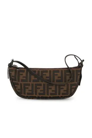 Fendi Zucca Pochette Shoulder Bag - Brown