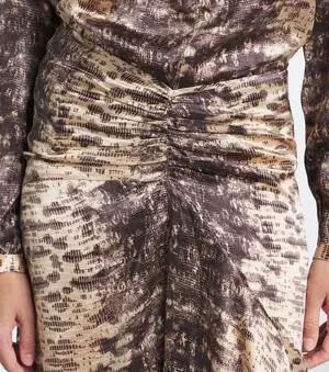Isabel Marant Étoile Laren Snake-print Silk Satin Midi Skirt